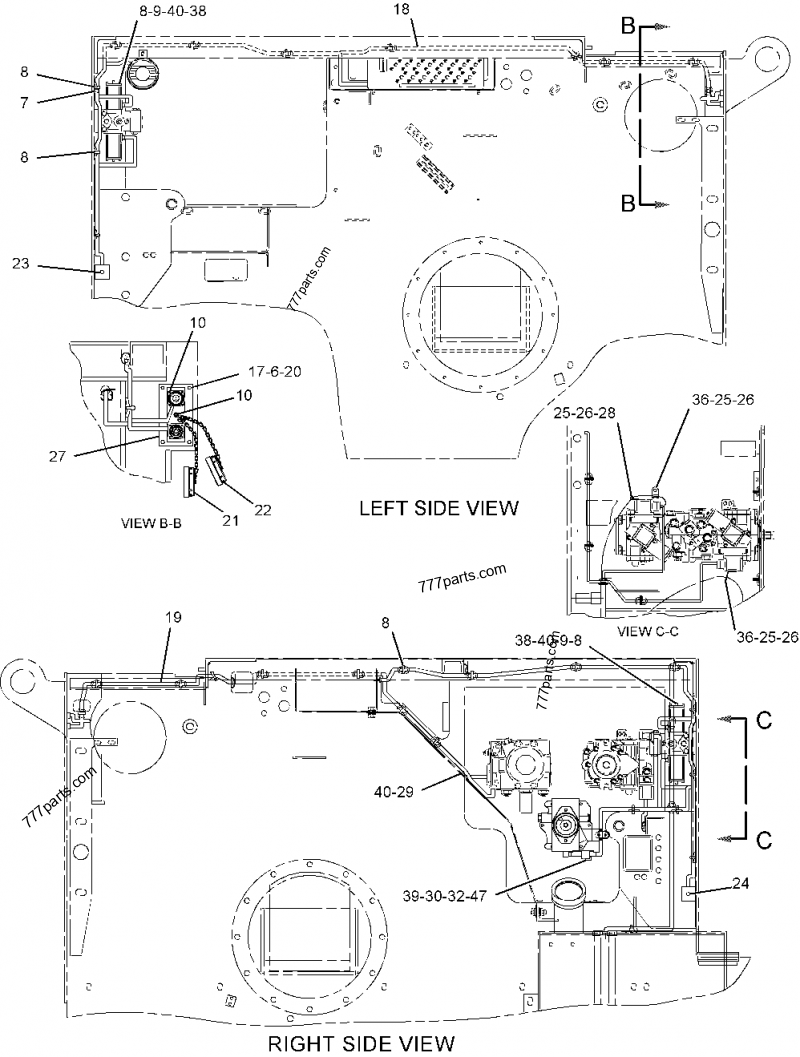 104-6587 WIRING GP-HYDRAULIC CONTROL - ASPHALT PAVER Caterpillar BG-230 ...