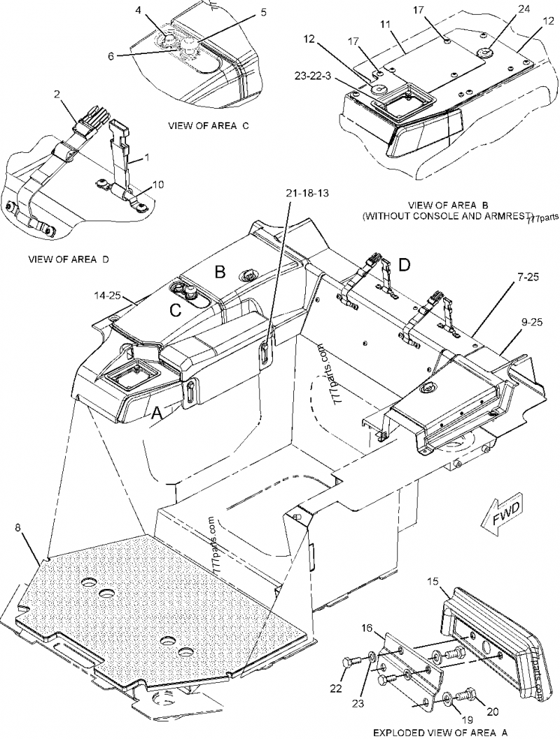 175-6956 COVER GP-CONSOLE -CAB - ENGINE - MACHINE Caterpillar 3126B ...