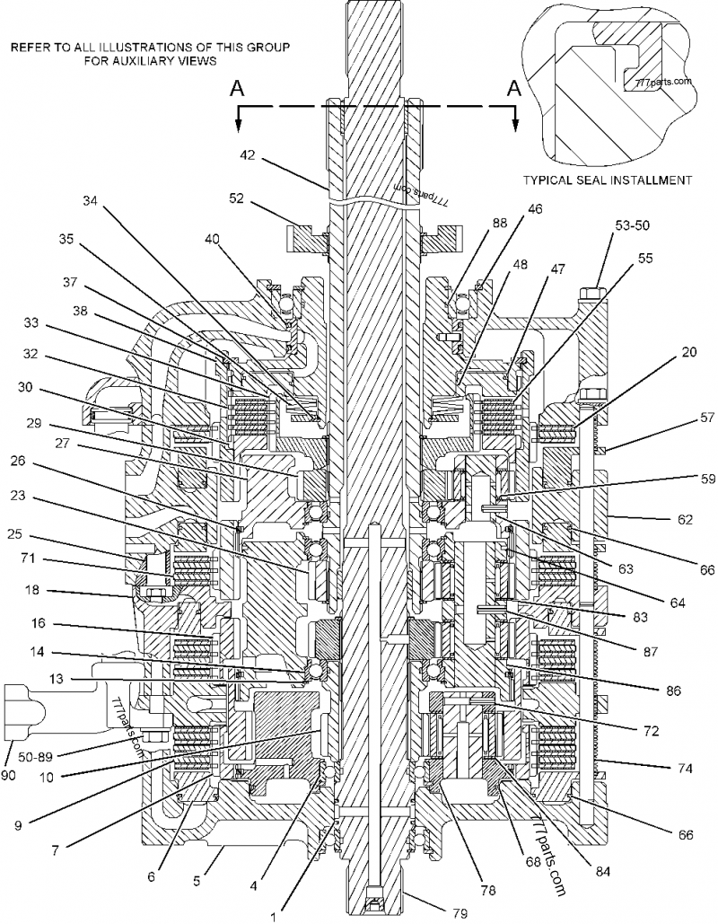 6T-0009 MOUNTING GP-TRANSMISSION - TRACK-TYPE TRACTOR Caterpillar 7U ...