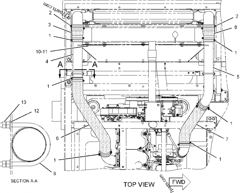 210-8155 LINES GP-AIR -AFTERCOOLER TO TURBOCHARGER - ENGINE - MACHINE ...