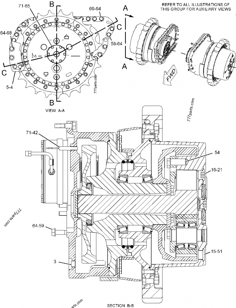 223-5606 FINAL DRIVE & BRAKE GP - ENGINE - MACHINE Caterpillar 3306 ...