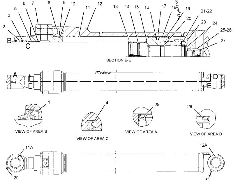 200-3219 CYLINDER & LINES GP-BUCKET - ENGINE - MACHINE Caterpillar 3066 ...