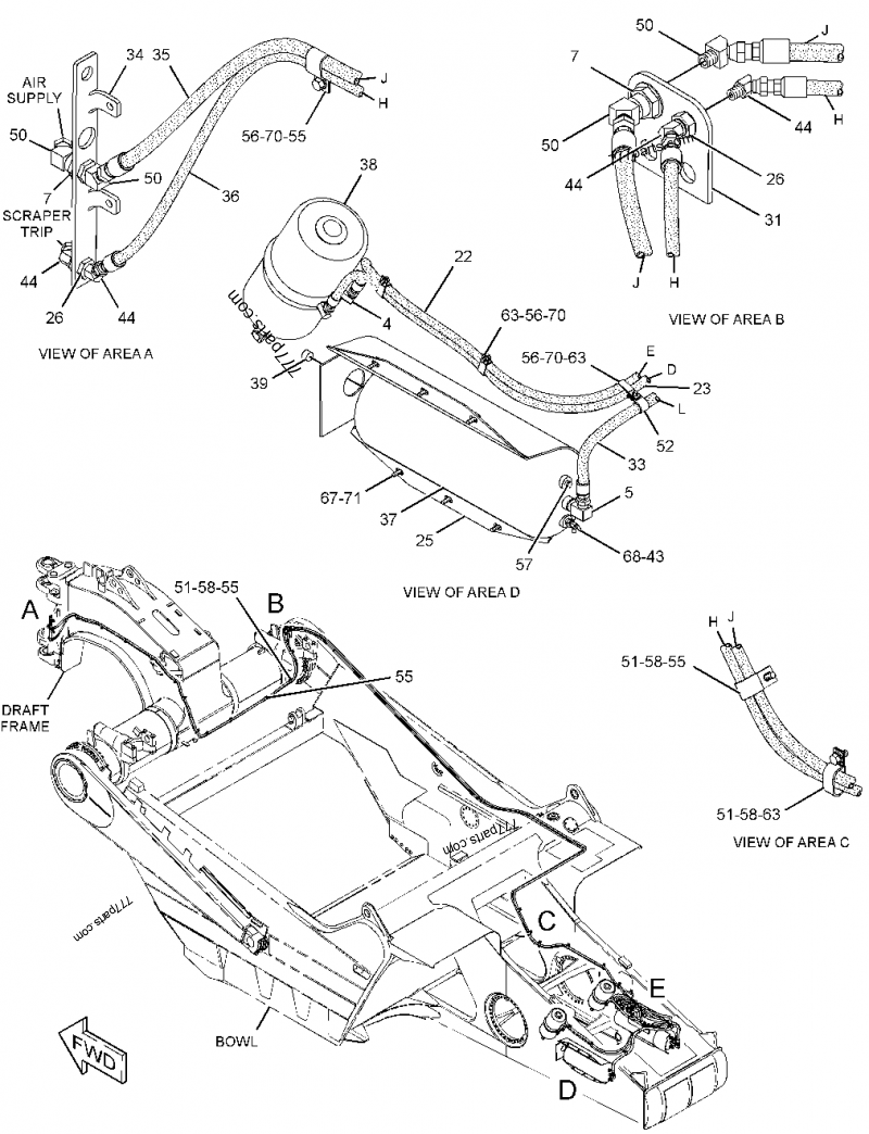 189-2331 ACTUATOR GP-BRAKE - WHEEL TRACTOR-SCRAPER Caterpillar 631G ...