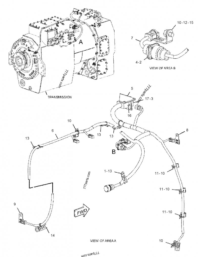 261-3055 WIRING GP-TRANSMISSION - PETROLEUM PRODUCTS Caterpillar TH48 ...