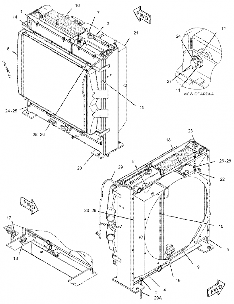 265-3686 RADIATOR & HYD OIL COOLER GP - ENGINE - MACHINE Caterpillar C7 ...