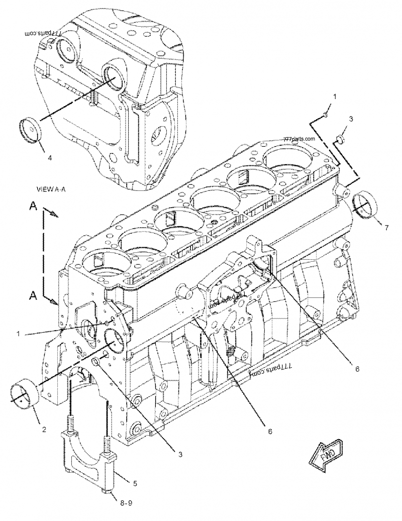 204-9538 CYLINDER BLOCK AS - ENGINE - MACHINE Caterpillar C-9 ...