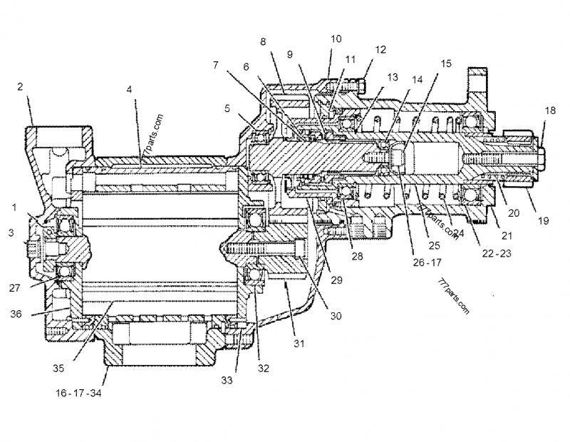 4W-5105 STARTING MOTOR GP-AIR - ENGINE - MARINE Caterpillar 3412 ...