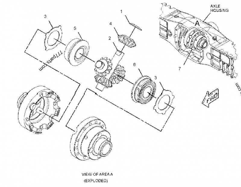 306-5423 AXLE GP-FRONT -STANDARD, WITH DIFFERENTIAL LOCK - WHEEL-TYPE ...