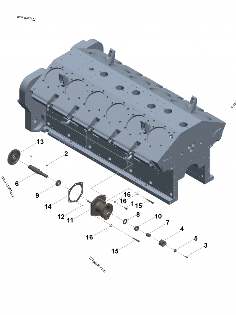 Fuel Pump Mounting - Engines Cummins K38 (D232003CC01) | 777parts.com