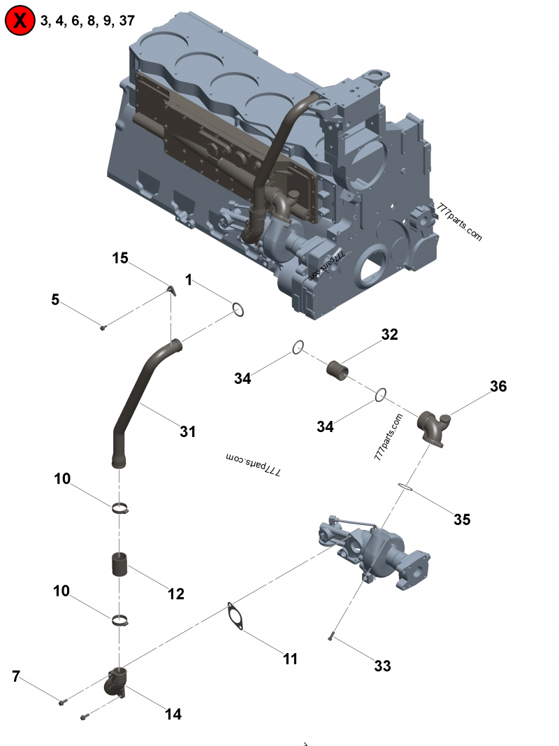 Torque Converter Oil Cooler - Engines Cummins KTA19GC (D483006CG03 ...