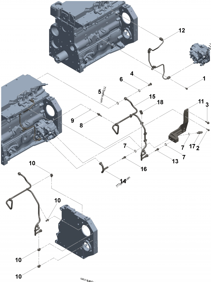Fuel Plumbing - Engines Cummins ISB/ISD4.5 CM2150 SN (D323018BB43 ...