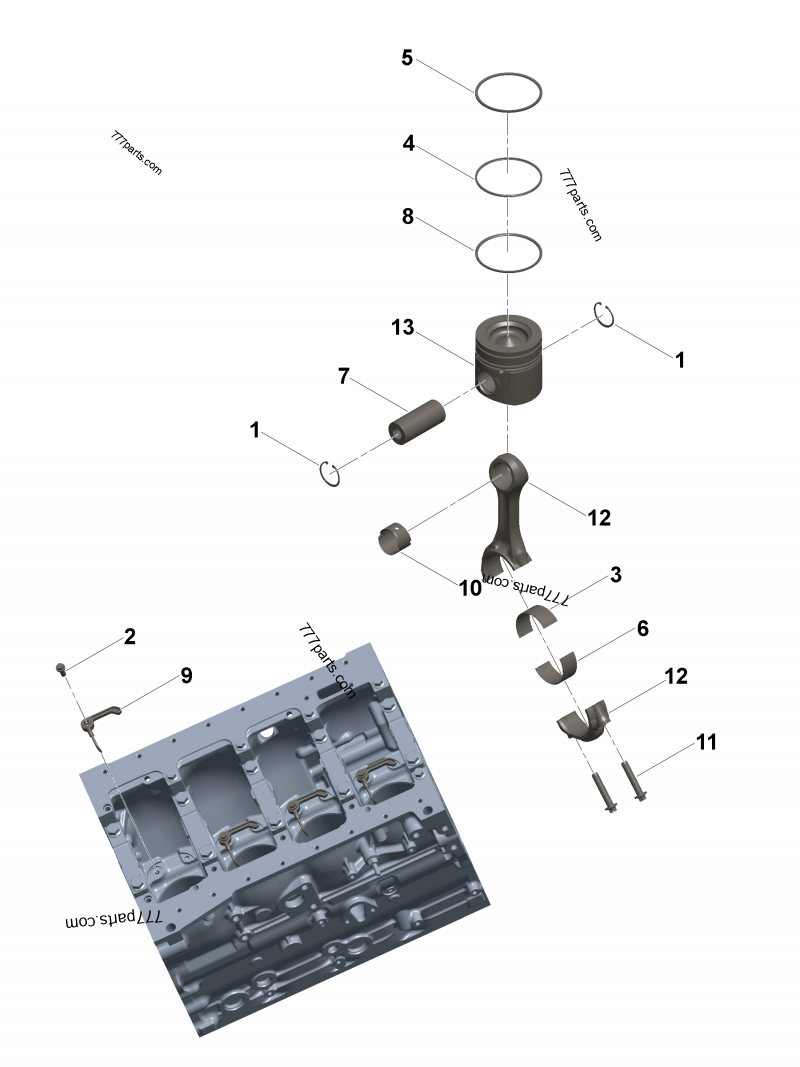 Engine Piston - Engines Cummins ISB/ISD4.5 CM2150 B119 (D323018BB42 ...