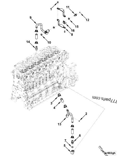 Exh Rcn Water Plumbing - Engines Cummins 6B5.9 (D403079CC01) | 777parts.com