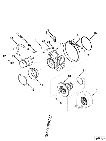 Turbocharger - Engines Cummins ISB/ISD4.5 CM2150 SN (D323002BU29 ...