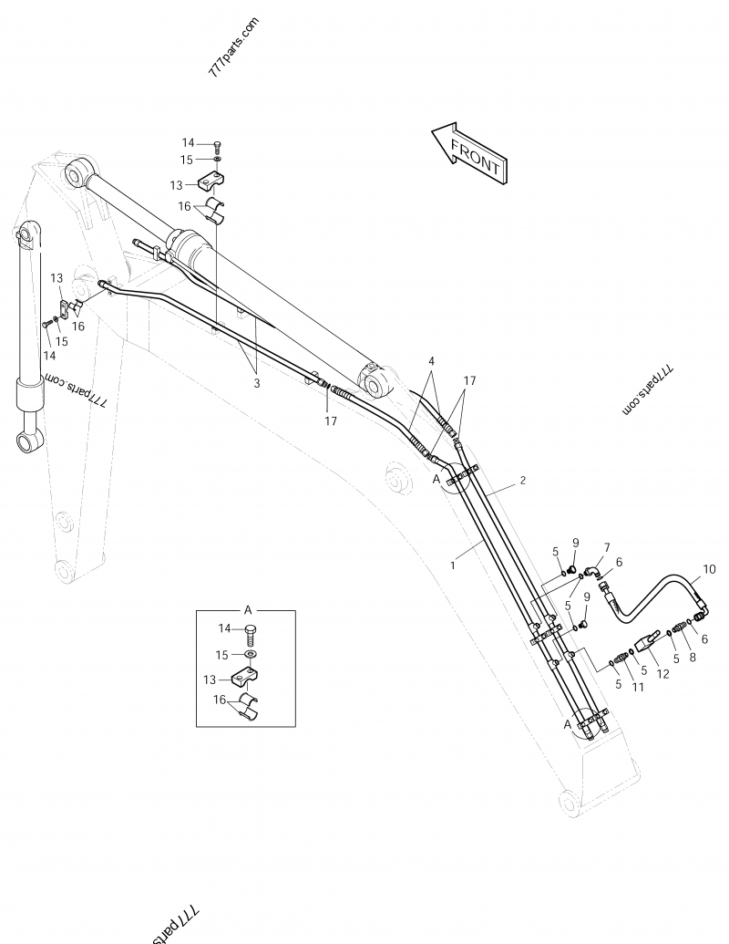 BOOM PIPING-ONE WAY - CRAWLER EXCAVATOR Doosan SOLAR 290LC-V | 777parts.com