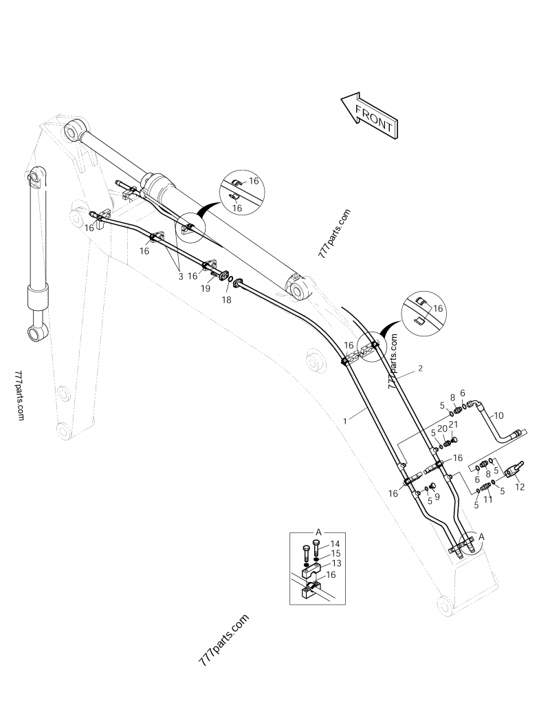BOOM PIPING-ONE WAY - CRAWLER EXCAVATOR Doosan SOLAR 290LC-V | 777parts.com