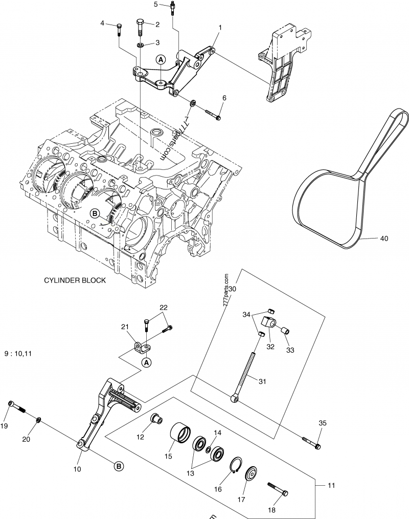 ALTERNATOR MOUNTING - CRAWLER EXCAVATOR Doosan DX420LC | 777parts.com