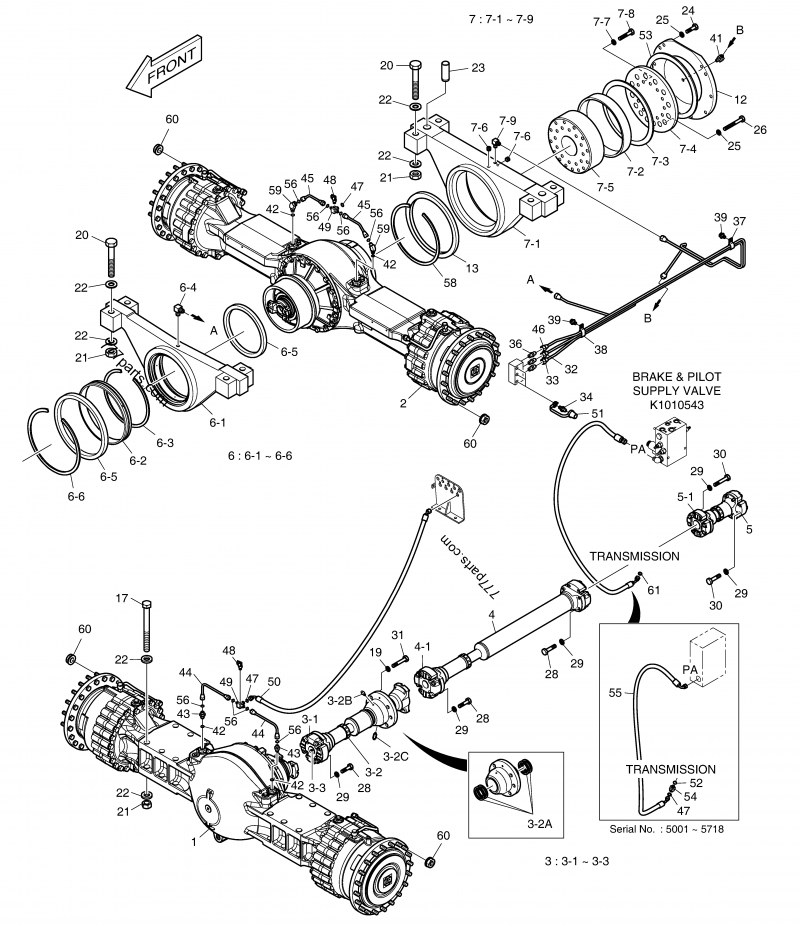 AXLE & DRIVE SHAFT - WHEEL LOADER Doosan DL400 | 777parts.com