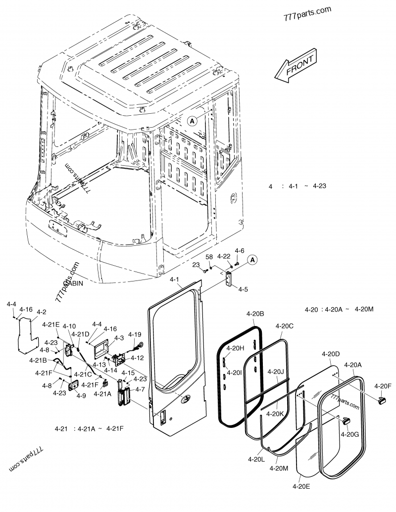 CABIN(3)-DOOR ASS'Y(L.H) - WHEEL LOADER Doosan DL400 | 777parts.com