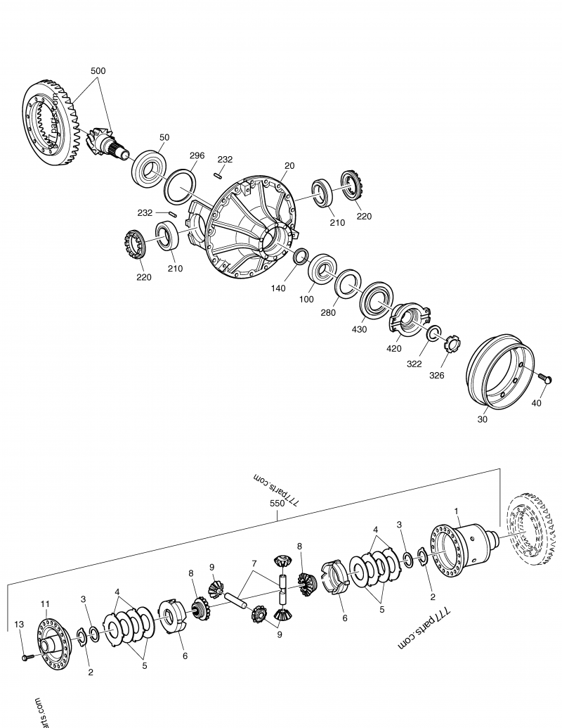 DIFFERENTIAL CARRIER-REAR AXLE - WHEEL LOADER Doosan DL400 | 777parts.com