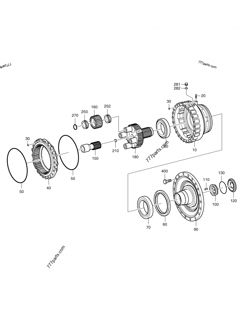 OUTPUT-REAR AXLE - WHEEL LOADER Doosan DL400 | 777parts.com