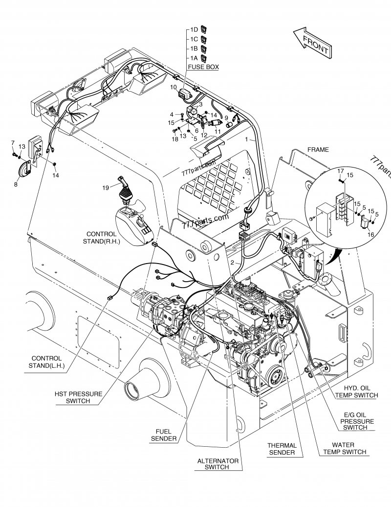 ELECTRIC WIRING-ITALY(JOYSTICK) - SKID STEER LOADER Doosan 450 PLUS ...