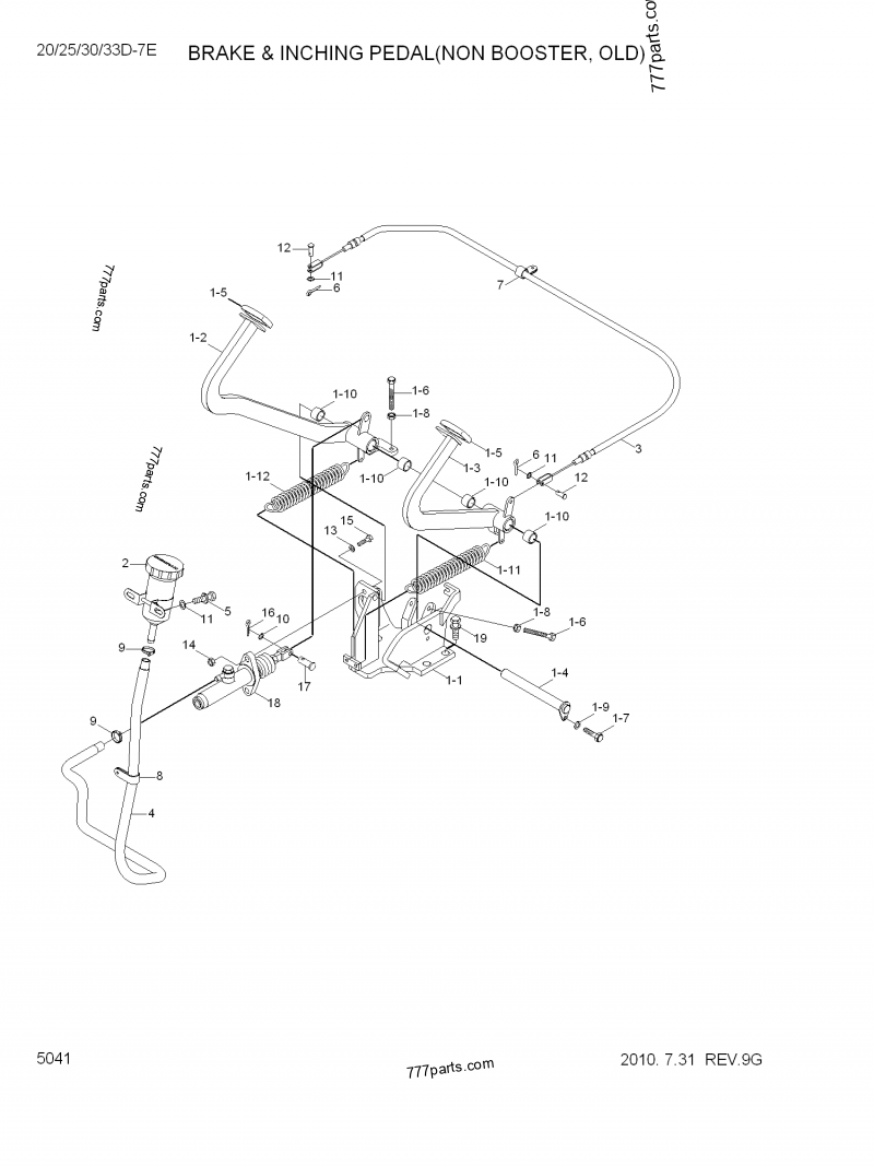 BRAKE & INCHING PEDAL(NON BOOSTER, OLD) - FORK LIFT Hyundai 20D-7E (20D ...