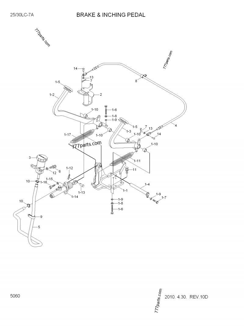 BRAKE & INCHING PEDAL - FORK LIFT Hyundai 25LC-7A (25LC/30LC-7A ...