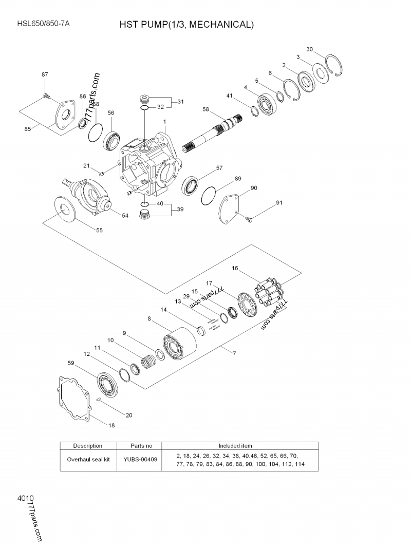 HST PUMP(1/3, MECHANICAL) - SKID STEER LOADER Hyundai HSL850-7A (HSL850 ...