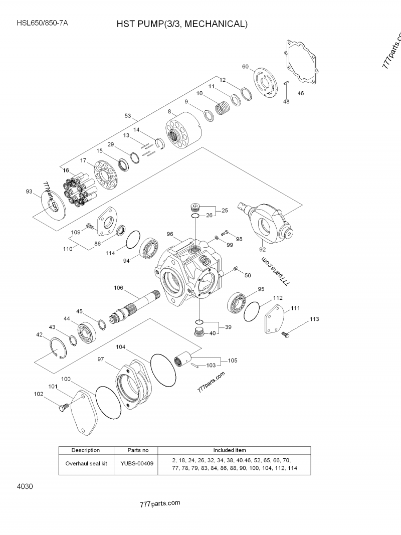 HST PUMP(3/3, MECHANICAL) - SKID STEER LOADER Hyundai HSL850-7A (HSL850 ...
