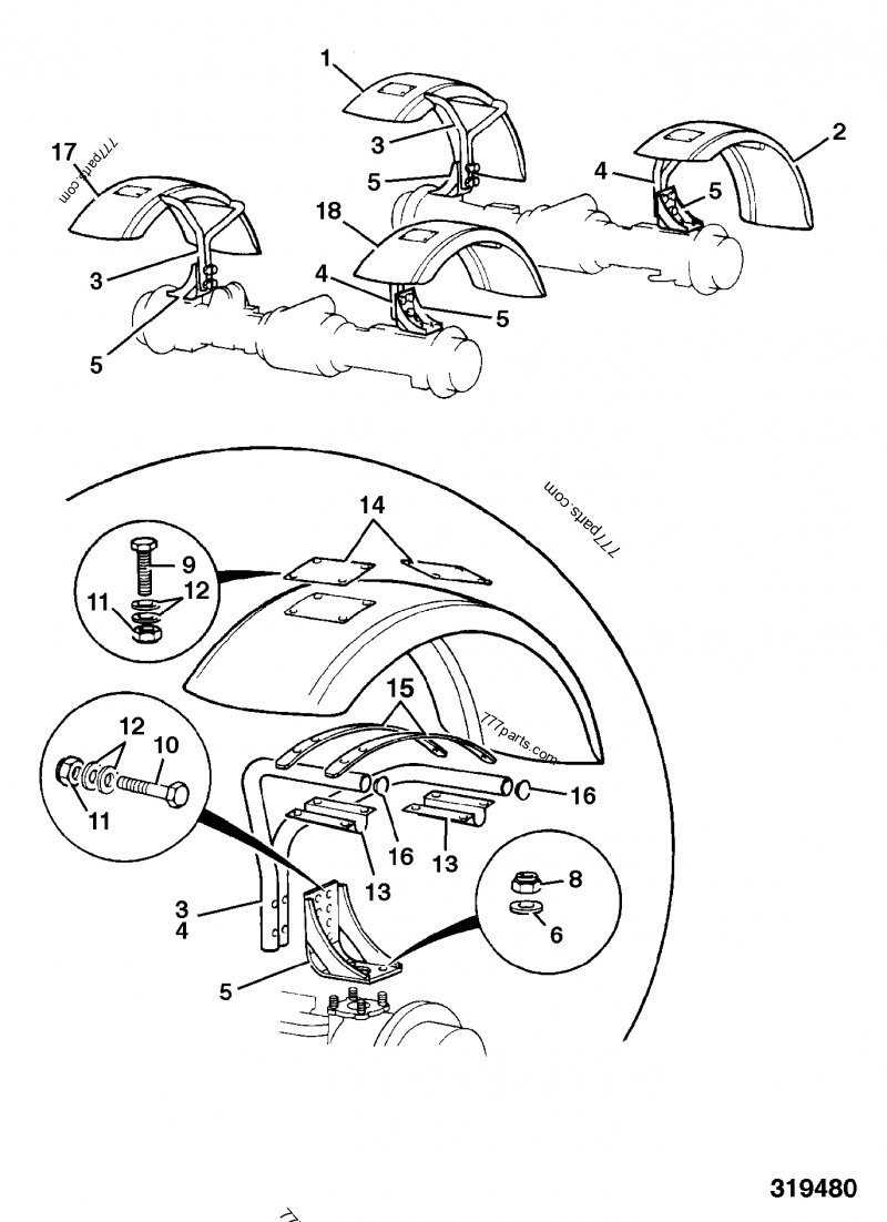 FENDERS, BLACK, FIXED & SWAY - CONSTRUCTION JCB 536-60 (LOADALL 536-60 ...