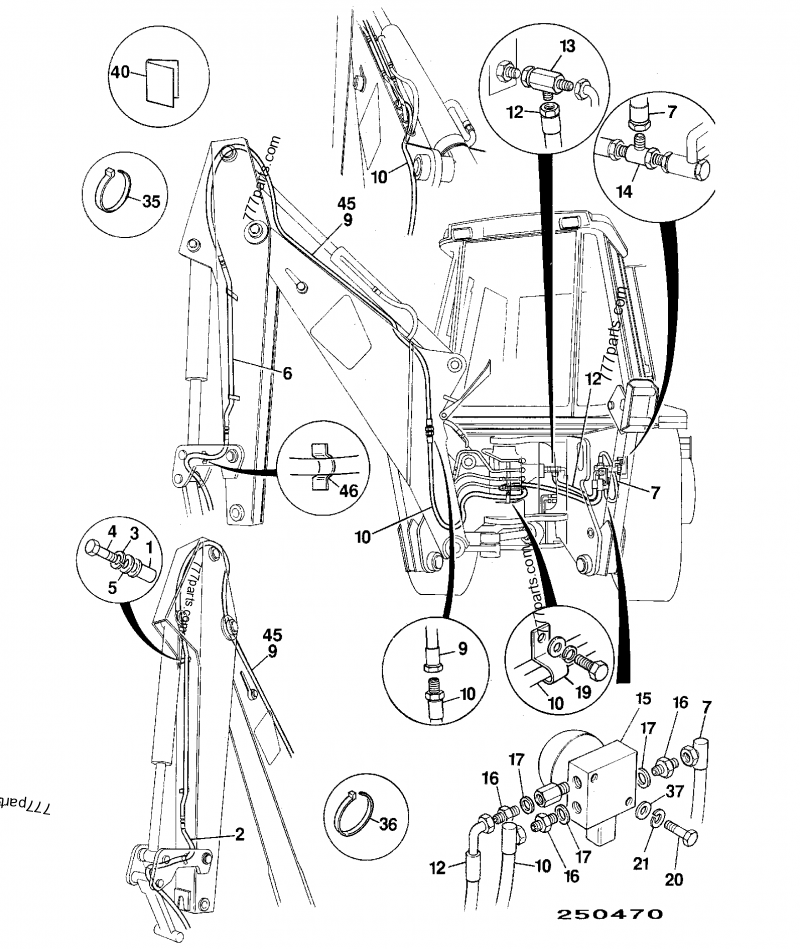 CIRCUIT, AUXILIARY, BACKHOE CENTREMOUNT, STANDARD DIPPER, QUICKHITCH ...