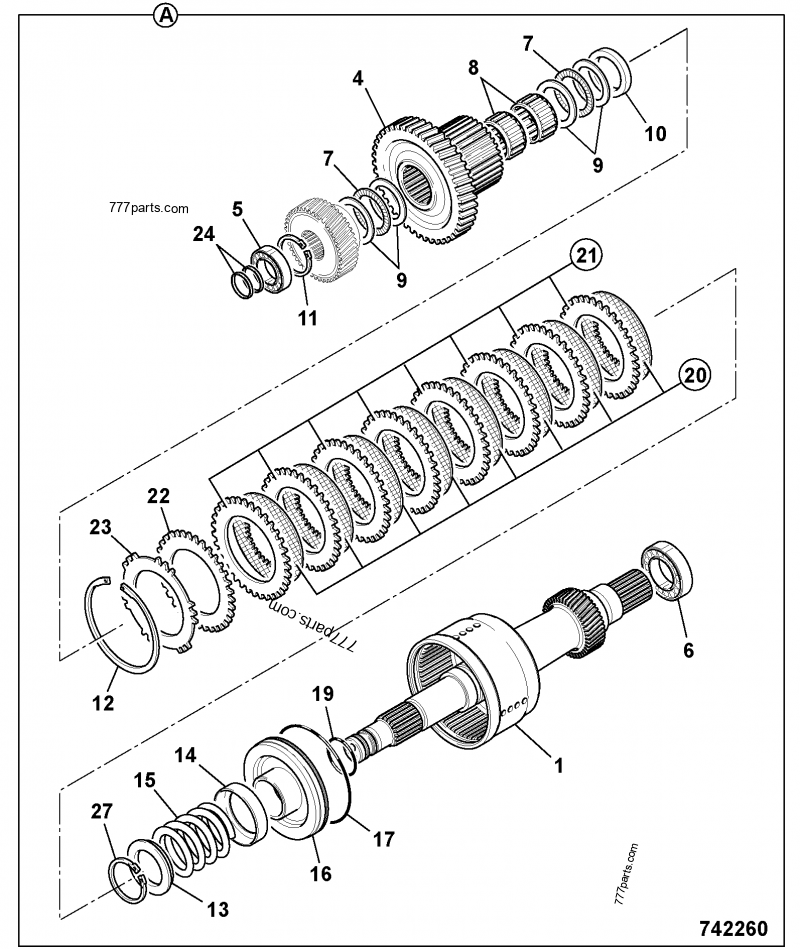 459/10228, SHAFT ASSEMBLY, LAYSHAFT CLUTCH - CONSTRUCTION JCB 214e/3C ...