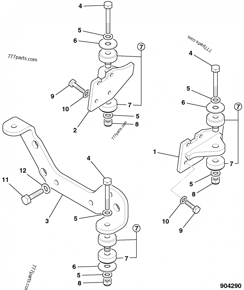 ENGINE MOUNTINGS - CONSTRUCTION JCB 524-50M (LOADALL 524-50M (MILITARY ...
