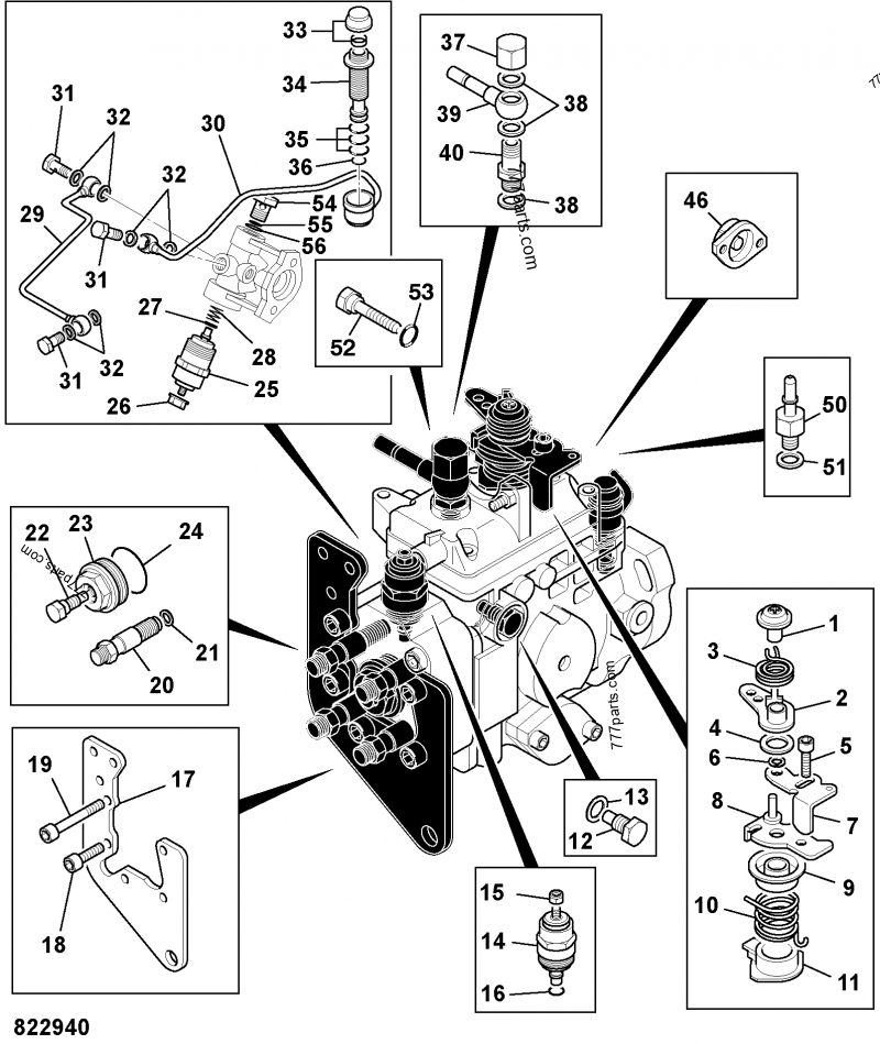 FUEL INJECTION PUMP, SERVICE PARTS, RE BUILD - CONSTRUCTION JCB 506C-HL ...