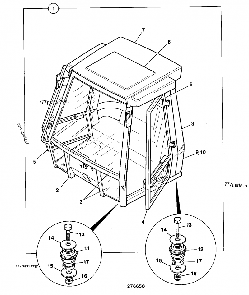CAB ASSEMBLY - CONSTRUCTION JCB 2115 (FASTRAC, 9802/6650, M738001 ...