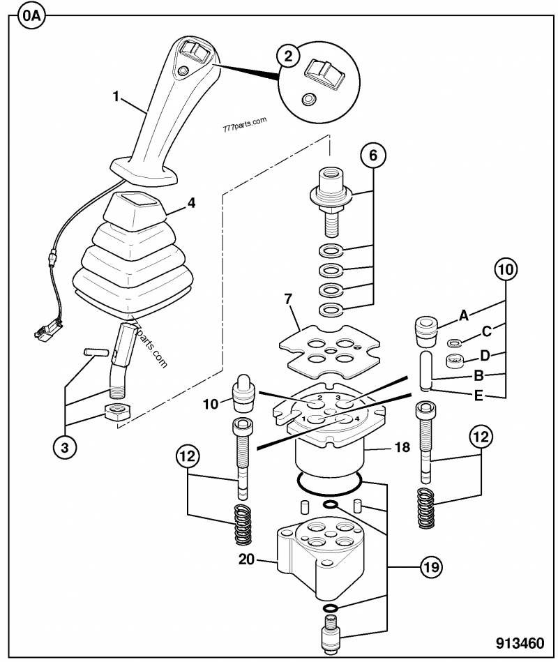JOYSTICK RH, HAND, LOADER/DRIVE CONTROL - CONSTRUCTION JCB ROBOT-1110T ...