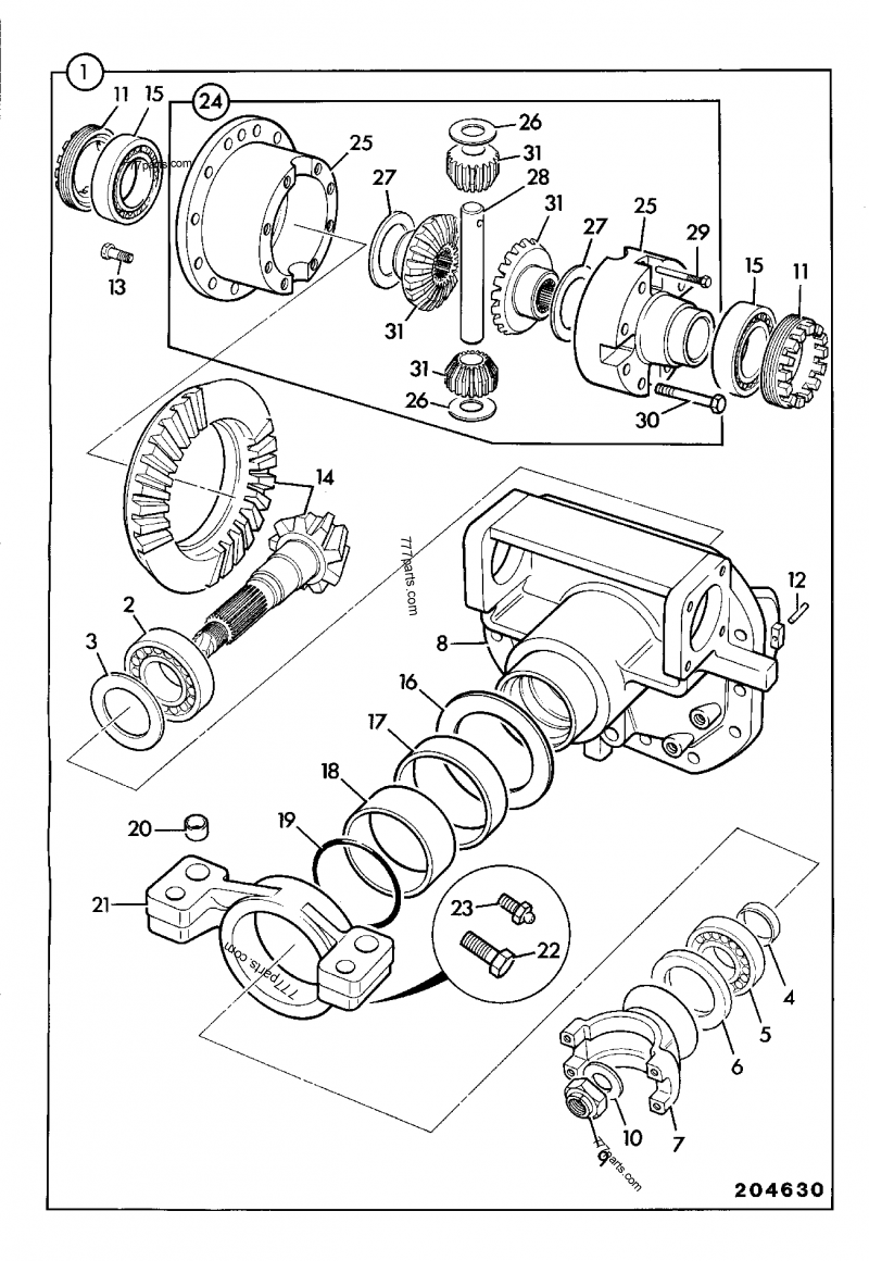 DIFFERENTIAL, ASSEMBLY - JCB INDIA JCB 540 (LOADALL, 9802/7850, M768740 ...