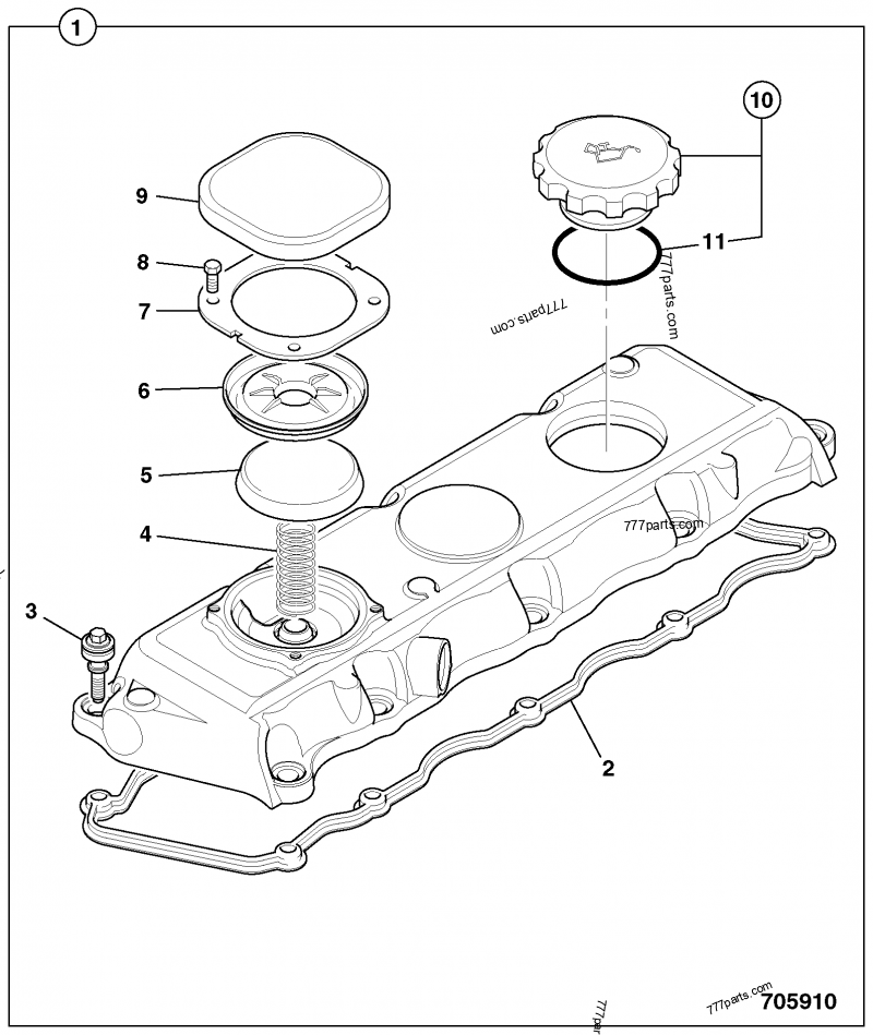 ROCKER COVER, RE BUILD - CONSTRUCTION JCB 506C-HL (LOADALL 508C,506C ...