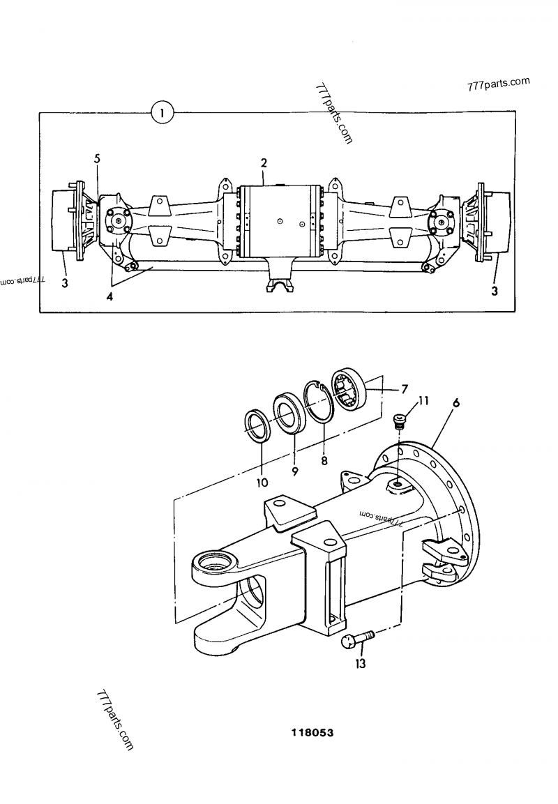AXLE ASSEMBLY, STEER DRIVE, 4 SPEED, 3 PIECE PIN MOUNTED, SWAY MACHINES ...