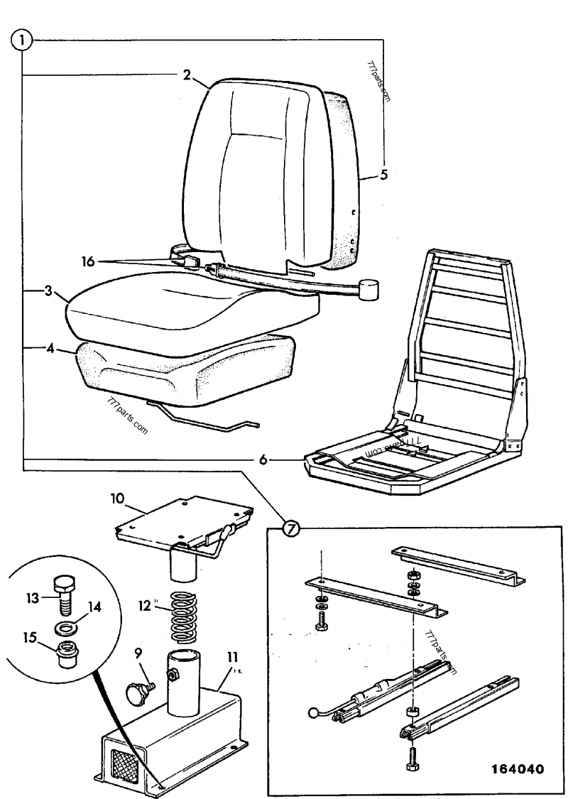 SEAT, STATIC - CONSTRUCTION JCB 214-4 (REGULAR BACKHOE LOADER, 9802/ ...