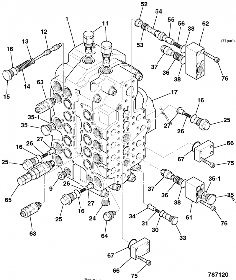 VALVE, CONTROL, COMPONENTS FIG 2 - CONSTRUCTION JCB JS330-AUTO (CRAWLER EXCAVATOR JP, 9802/5930 ...