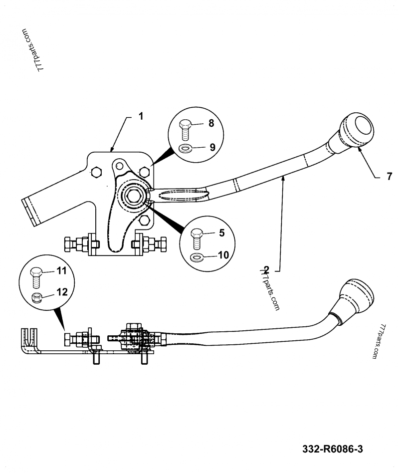 LEVER, DOZER BLADE - AGRICULTURAL JCB 8014 (8014 Compact Excavator ...