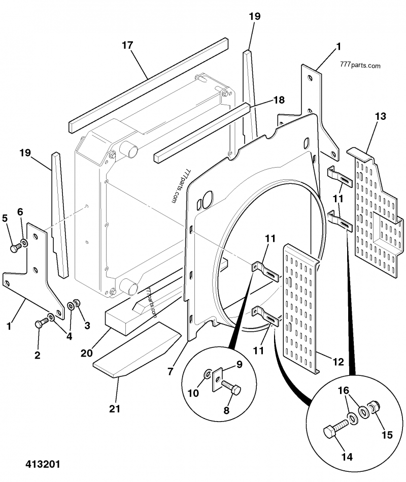 RADIATOR, FITTINGS & MOUNTINGS, AWS TURBO BUILD - CONSTRUCTION JCB 3CX ...