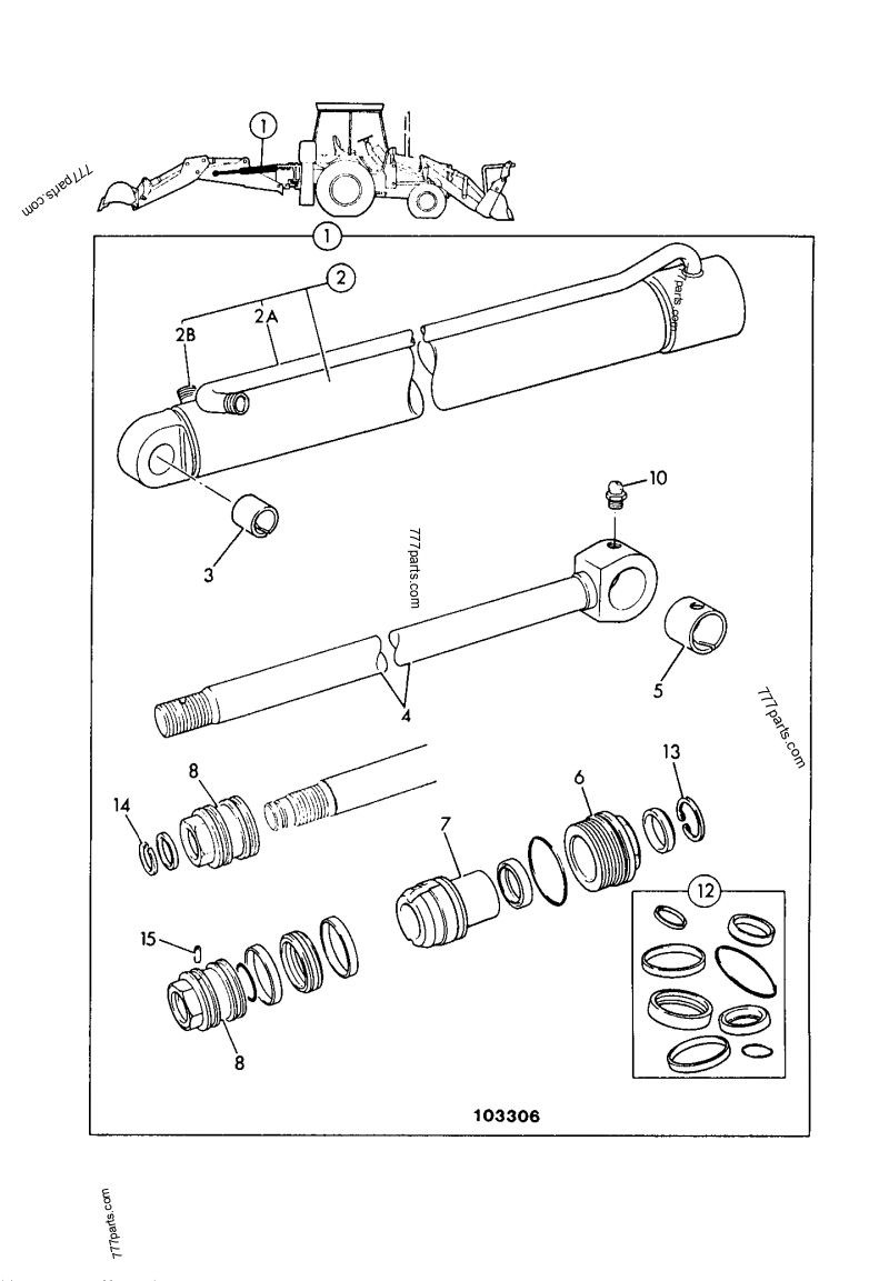 RAM, BOOM, STANDARD - CONSTRUCTION JCB 1400B-4 (REGULAR BACKHOE LOADER ...