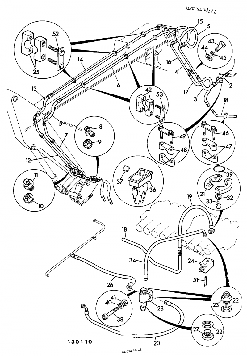 CIRCUIT, HAMMER INSTALLATION, POWERSLIDE - CONSTRUCTION JCB 816-Super ...
