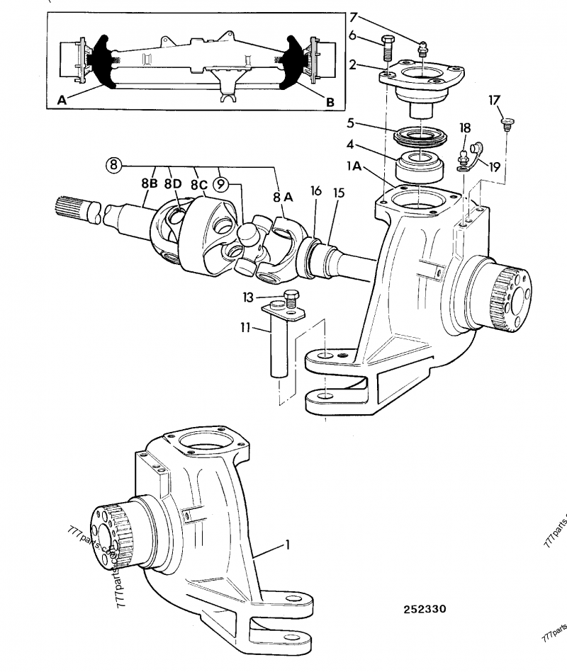 DRIVE SHAFT, INSTALLATION - CONSTRUCTION JCB 508C (LOADALL 506C/HL ...