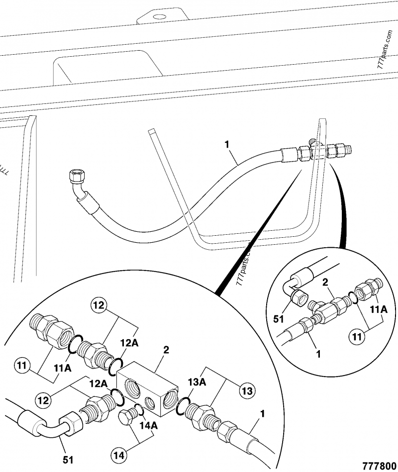 HOSE AND PIPEWORK, LOADER VALVE TO EXC VALVE HIGH PRESSURE ...