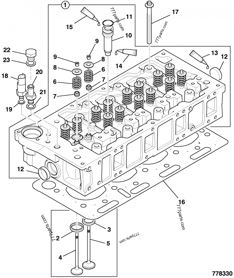 CYLINDER HEAD, ASSEMBLY, TC - ITL JCB 320/40068 (JCB444 4 CYLINDER ...