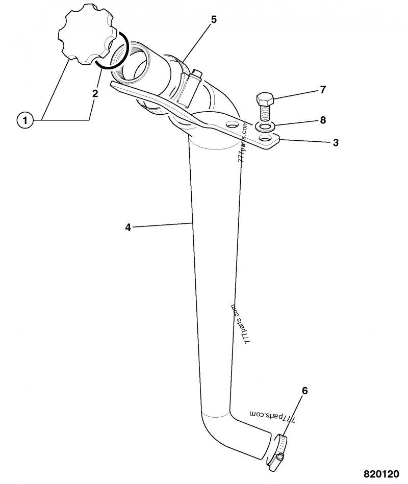ENGINE OIL FILLER, INSTALLATION - CONSTRUCTION JCB 7270-PT (HIGH SPEED ...